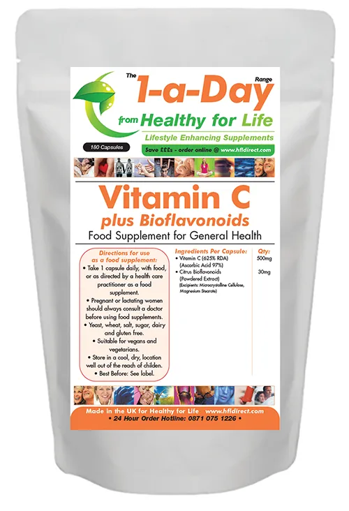 Vit C & BioFlavs (1100mg) 180 Capsules - Healthy For Life